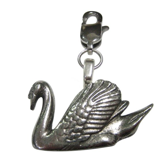 Kiola Designs | Accessories | Sleek Swan Bird Pendant Zipper Pull Charm ...